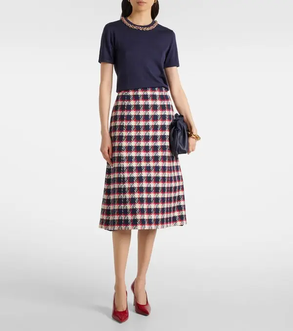 Carolina Herrera Tweed Midi Skirt