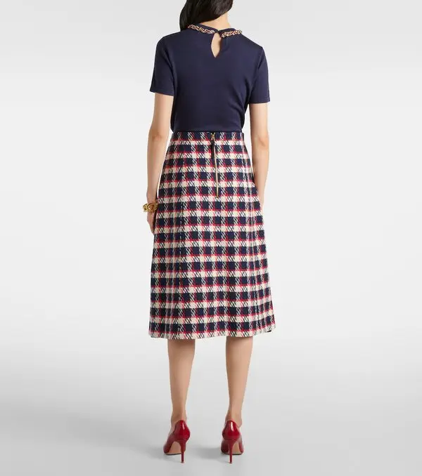 Carolina Herrera Tweed Midi Skirt