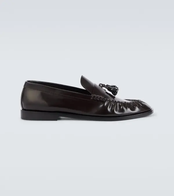 THE ROW Classic Leather Loafers - Brown