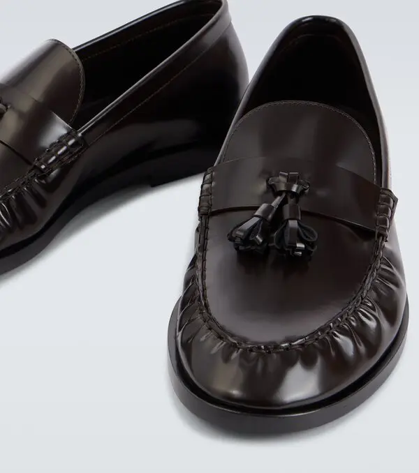 THE ROW Classic Leather Loafers - Brown