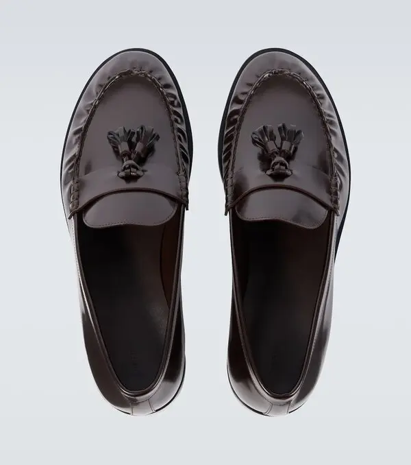 THE ROW Classic Leather Loafers - Brown