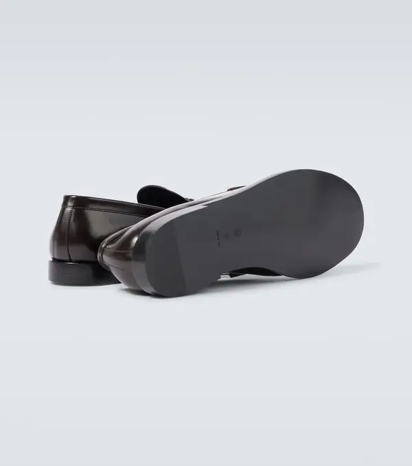 THE ROW Classic Leather Loafers - Brown