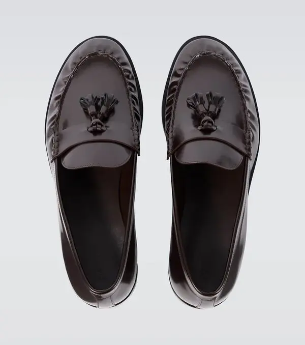 THE ROW Classic Leather Loafers - Brown