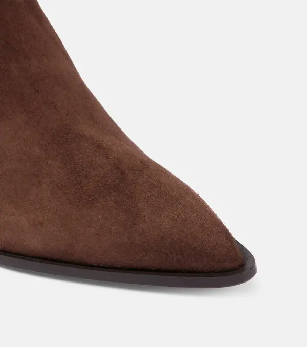 AQUAZZURA Brunswick Suede Ankle Boots - Brown