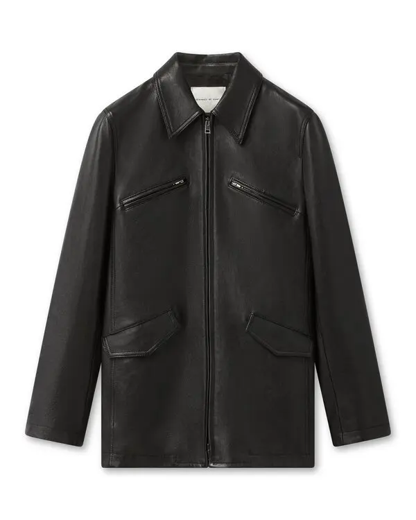Veronica De Piante Cassidy Jacket In Grainy Leather