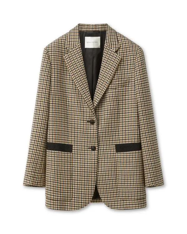 Veronica De Piante Sebastian Jacket In Wool Houndstooth