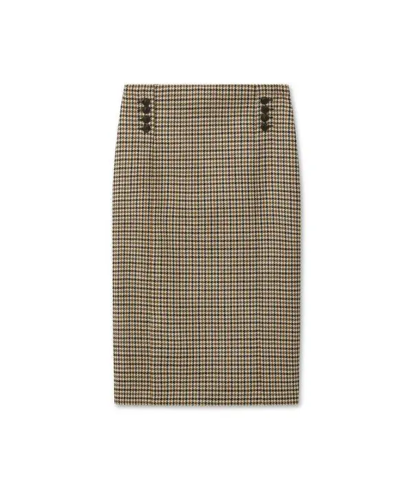 Veronica De Piante Nova Skirt In Wool Houndstooth