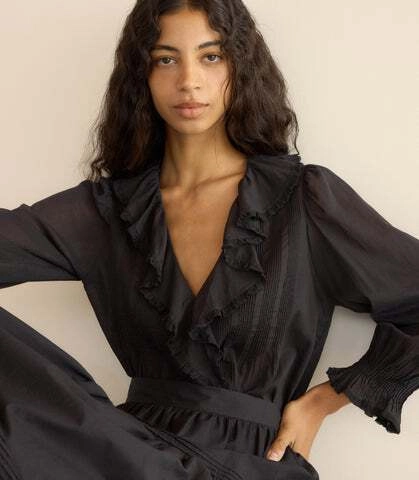 DÔEN Hardy Ruffle Blouse - Black