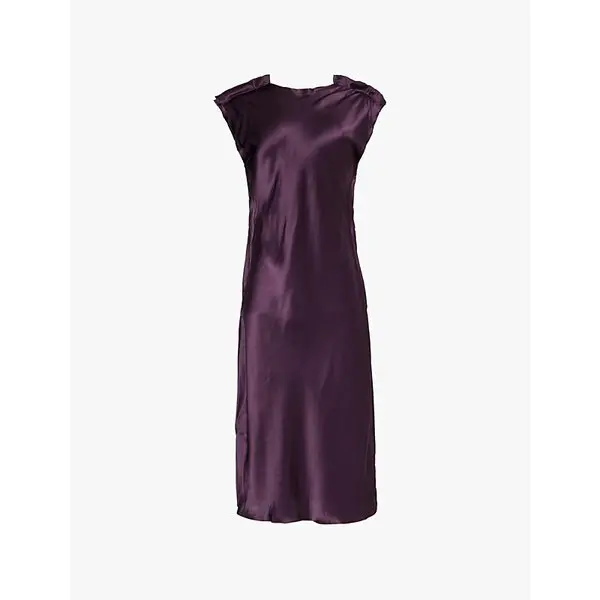 LEEM Sleeveless Flared Hem Silk Midi Dress