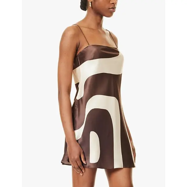 Sir. Freddie Geometric-Print Silk Mini Dress In Poster Print - 56% Off |  Editorialist