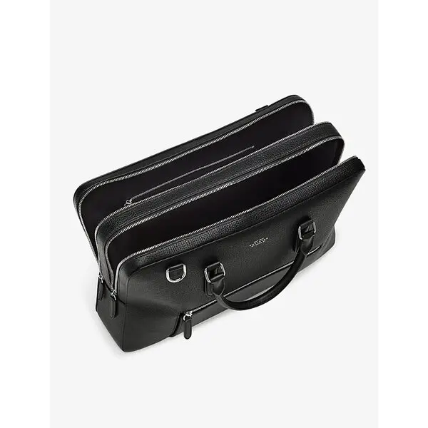 Smythson Ludlow Large Grained-leather Briefcase - Black