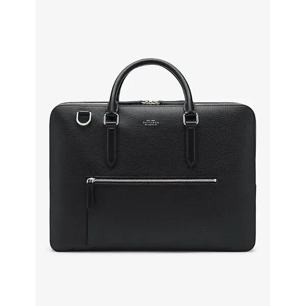 Smythson Ludlow Large Grained-leather Briefcase - Black