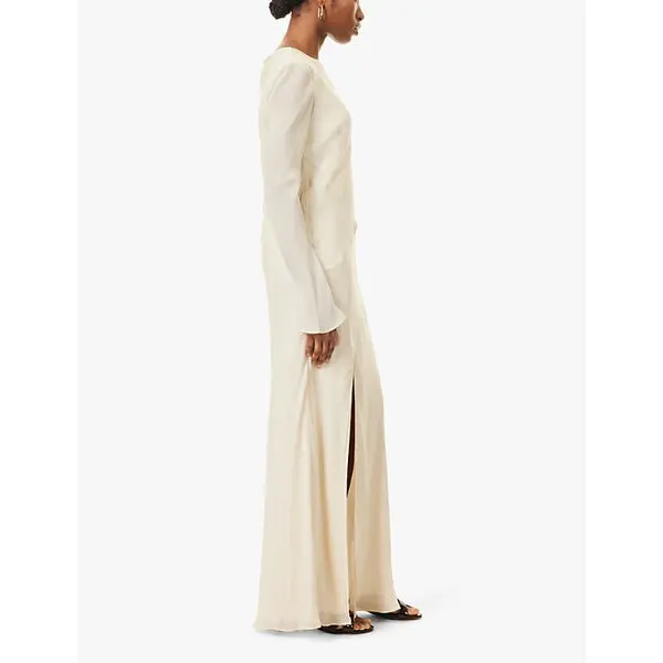 sir strobe long sleeve dress SIR. Strobe Long Sleeve Cowl Top in Cream