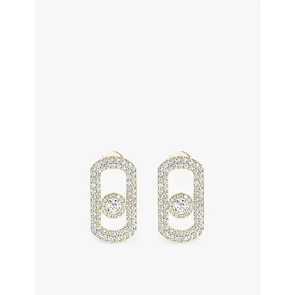 Messika So Move Pavé 18ct Gold Diamond Earrings - Yellow Gold