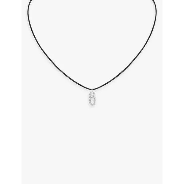 Messika 18ct White-gold And 0.09ct Diamond Pendant Cord Necklace - White Gold