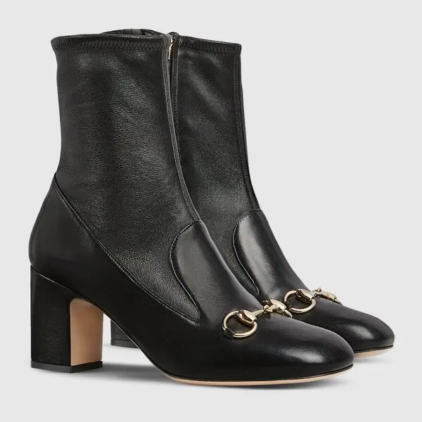 Gucci Horsebit Leather Ankle Bootie