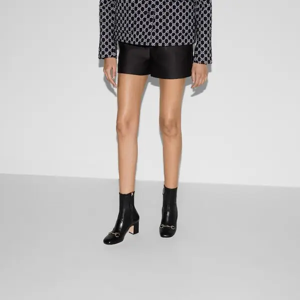 Gucci Horsebit Leather Ankle Bootie
