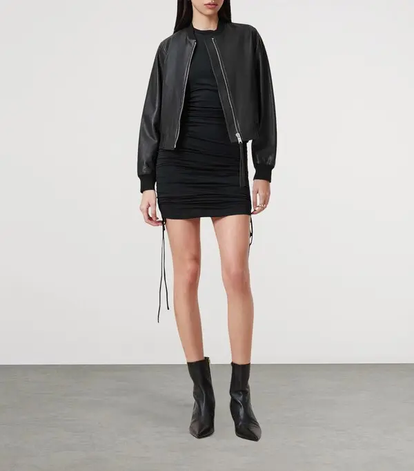 ALLSAINTS Leather Orten Bomber Jacket - Black