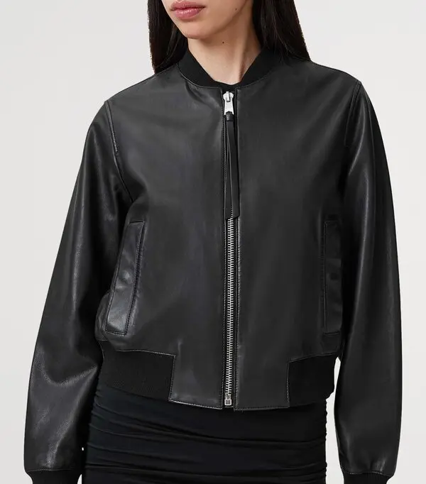 ALLSAINTS Leather Orten Bomber Jacket - Black