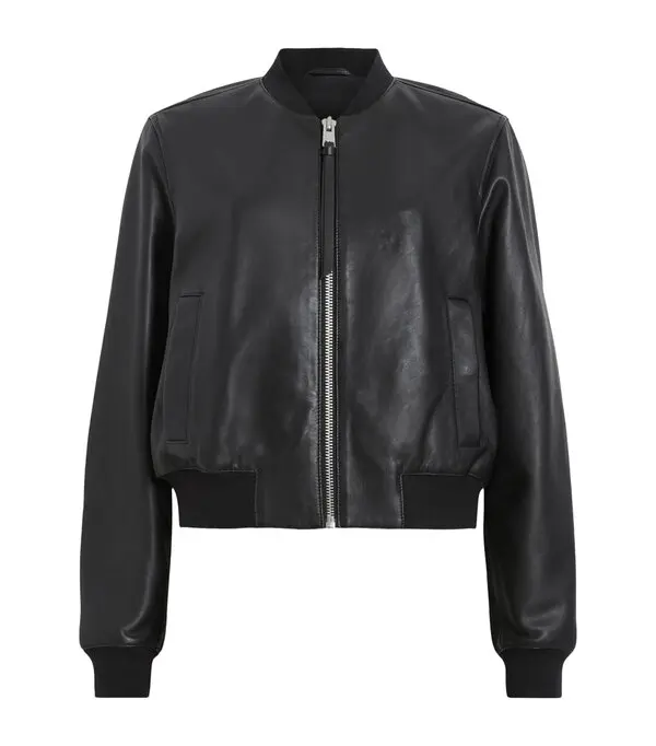 ALLSAINTS Leather Orten Bomber Jacket - Black