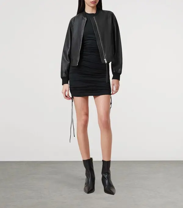 ALLSAINTS Leather Orten Bomber Jacket - Black