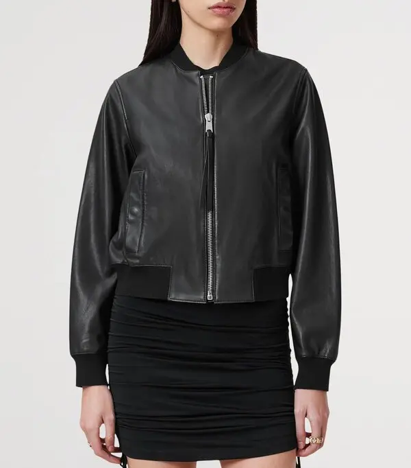 ALLSAINTS Leather Orten Bomber Jacket - Black