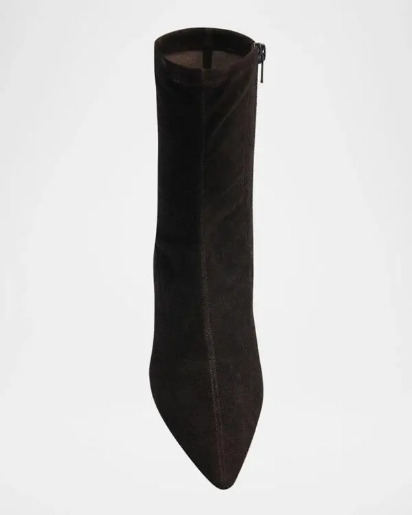 THE ROW Liisa Suede Kitten-heel Booties - Lacquer Brown