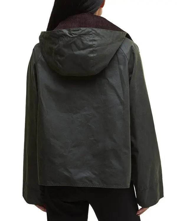 Barbour Reighton Waxed Hooded Jacket - Fern/ancient