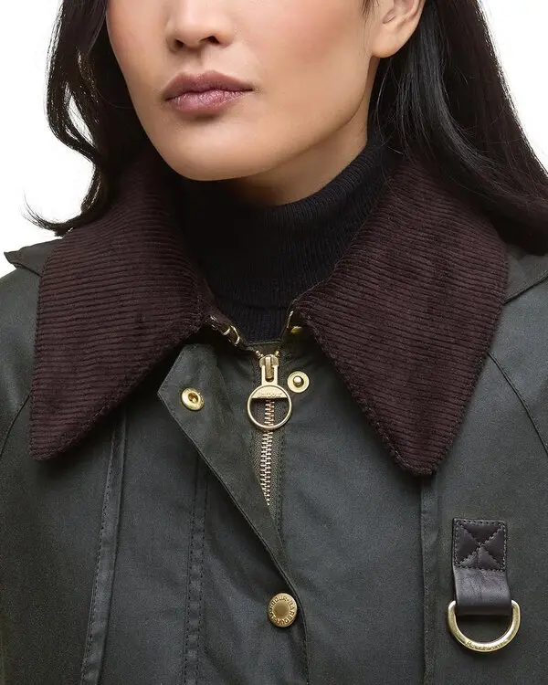 Barbour Reighton Waxed Hooded Jacket - Fern/ancient