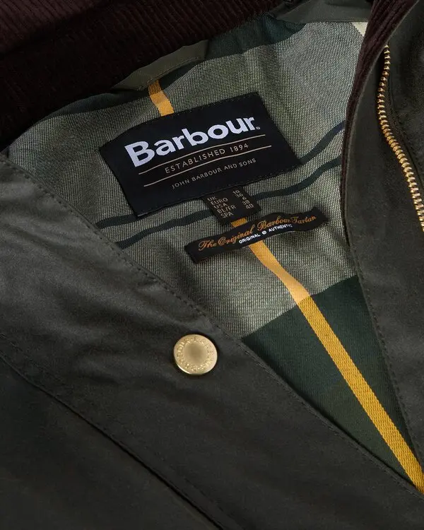 Barbour Reighton Waxed Hooded Jacket - Fern/ancient