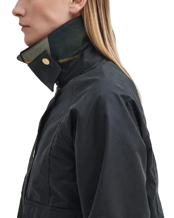Barbour Beadnell Cropped Waxed Jacket - Sage/ancient
