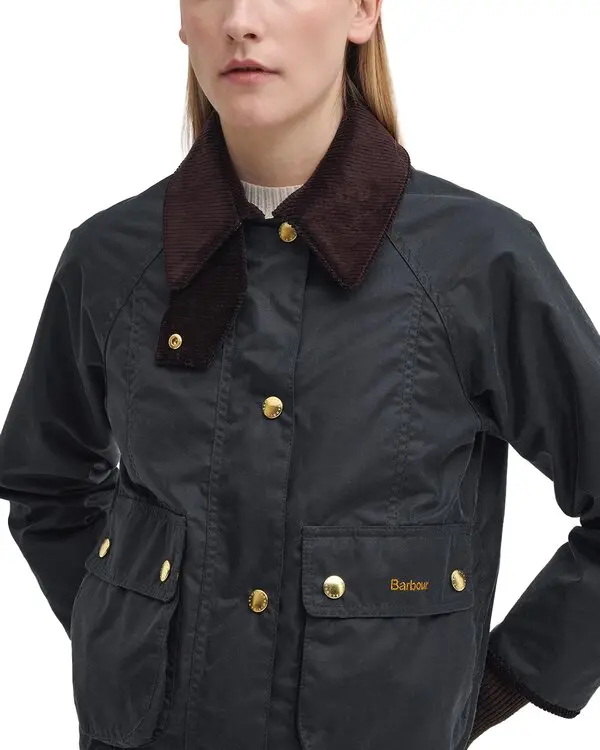 Barbour Beadnell Cropped Waxed Jacket - Sage/ancient