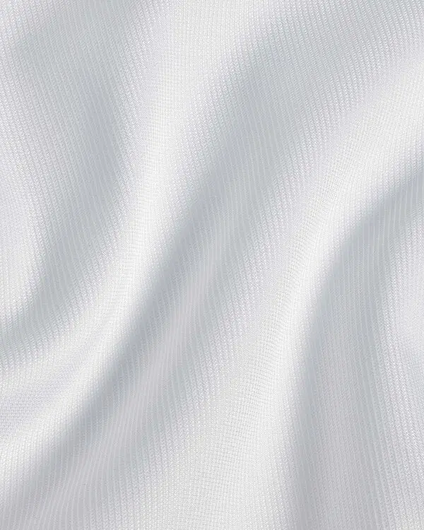 David Donahue Trim Fit French Cuff Covered Placket Formal Shirt - White