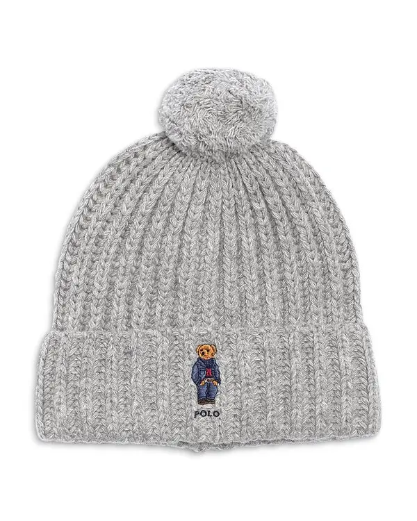 Polo Ralph Lauren Pom Pom Denim Bear Beanie - Andover Heather