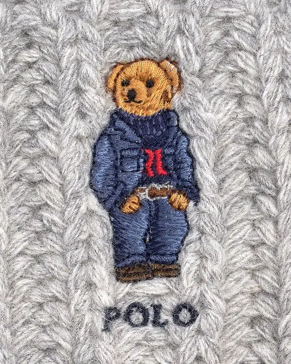 Polo Ralph Lauren Pom Pom Denim Bear Beanie - Andover Heather