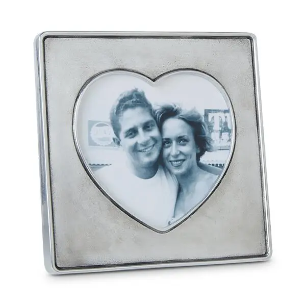 MATCH Heart In Square Frame - Pewter