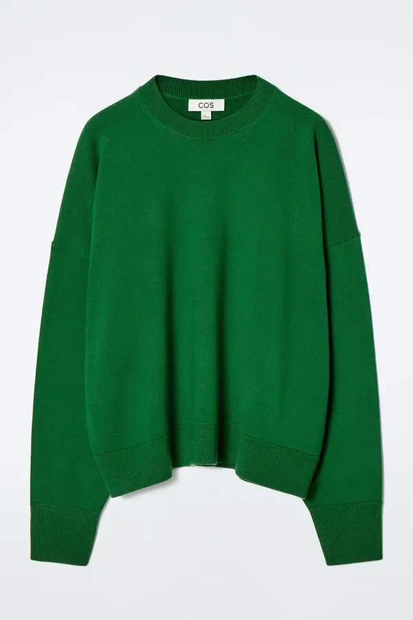 Cos Merino Wool Crew-neck Jumper - Green