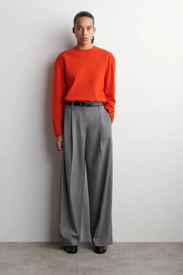 Cos Merino Wool Crew-neck Sweater - Orange