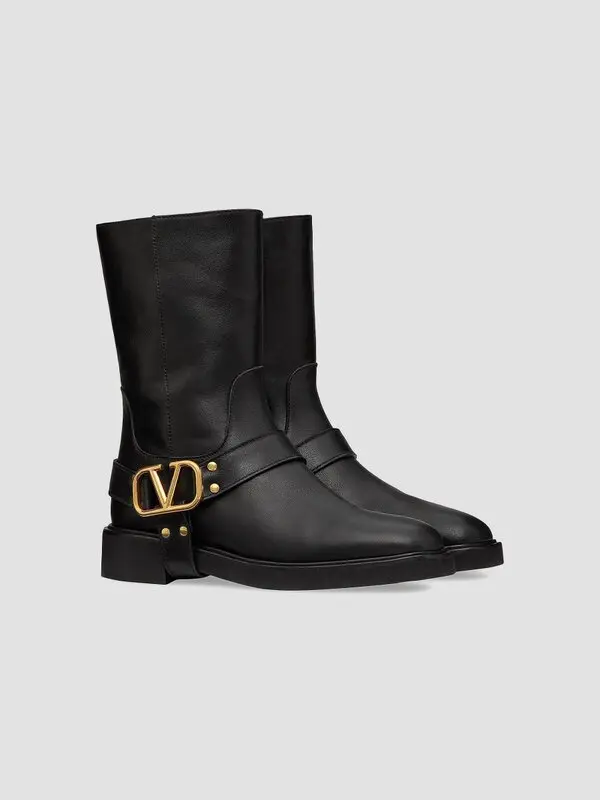 Valentino Garavani Vlogo Signature Calfskin Ankle Boots 30mm