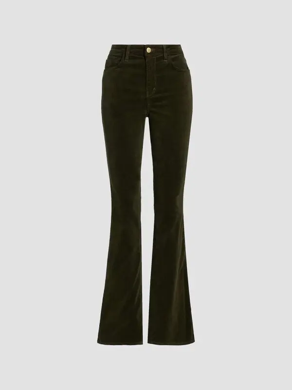 L'Agence Stevie High-rise Velvet Straight-leg Jeans