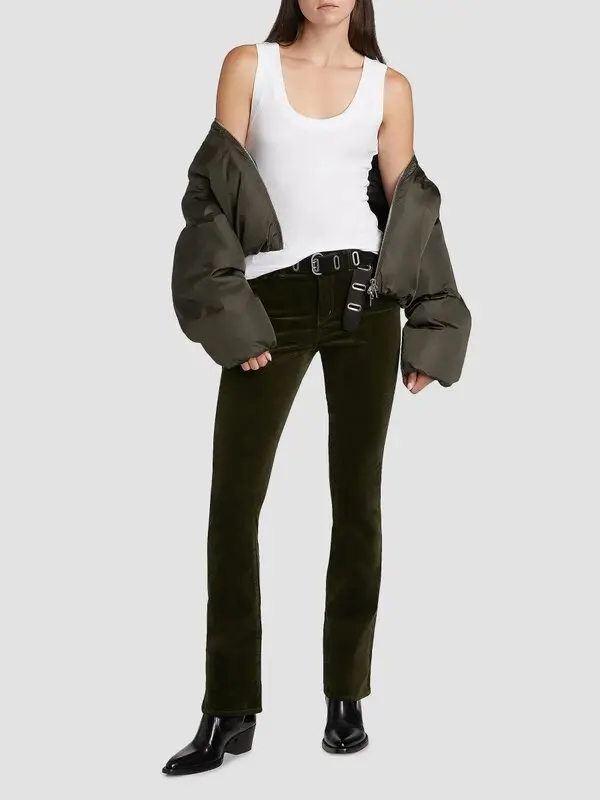 L'Agence Stevie High-rise Velvet Straight-leg Jeans