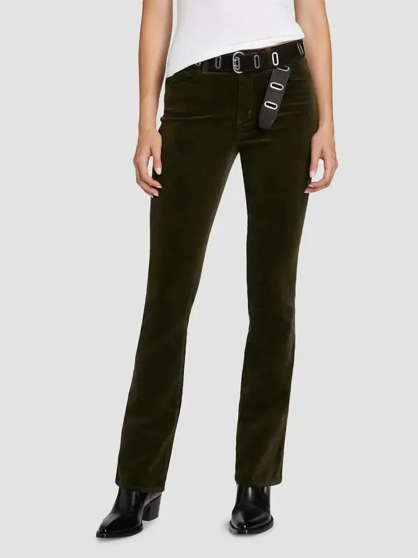 L'Agence Stevie High-rise Velvet Straight-leg Jeans