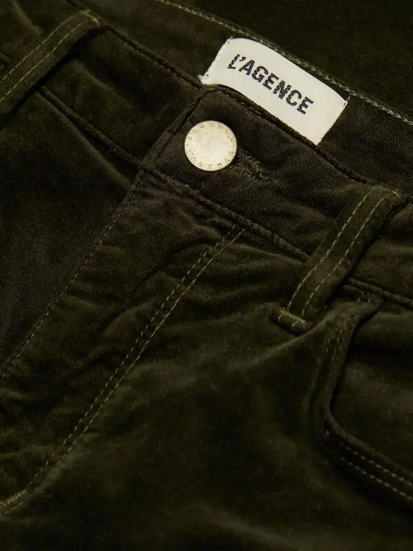 L'Agence Stevie High-rise Velvet Straight-leg Jeans