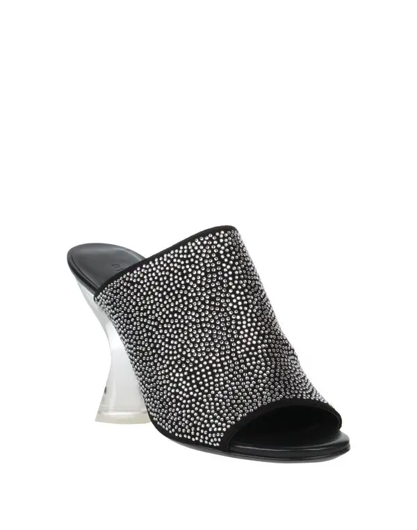By Far Leather Crystal-embellished Sandals
