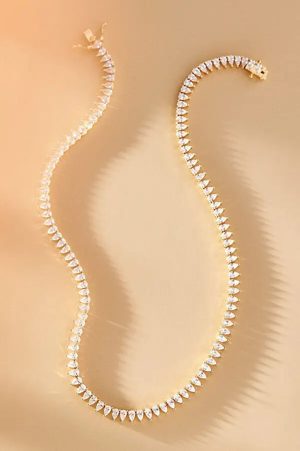 SET & STONES Teardrop Tennis Necklace