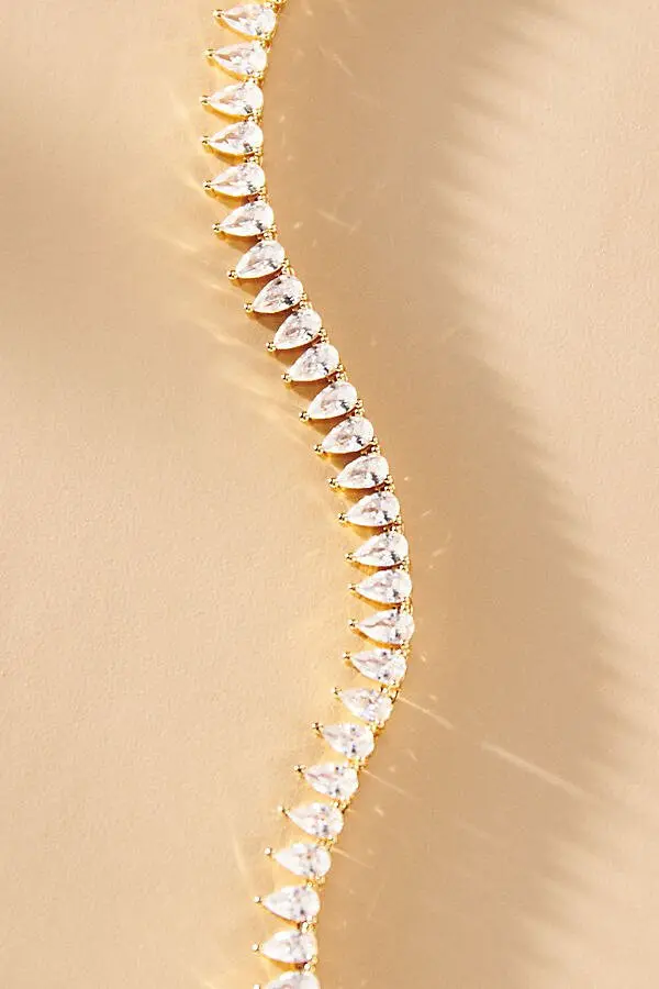 SET & STONES Teardrop Tennis Necklace