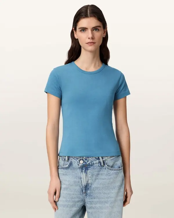 ALLSAINTS Stevie Slim Fit Short Sleeve T-shirt - Captain Blue