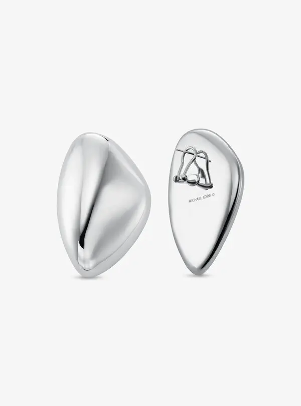 Michael Kors Large Precious Metal-plated Brass Pebble Earrings In By