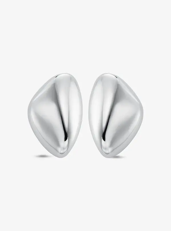 Michael Kors Large Precious Metal-plated Brass Pebble Earrings In By