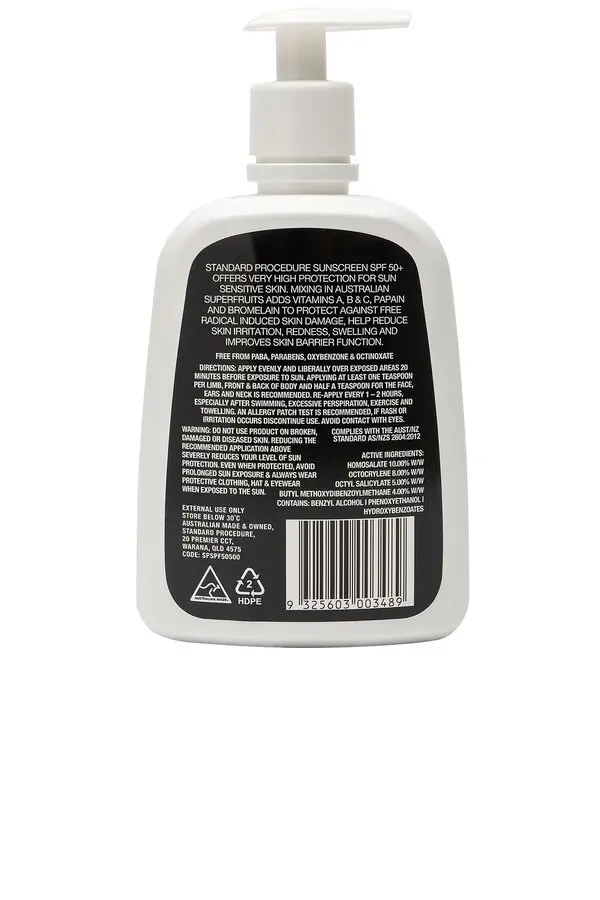 STANDARD PROCEDURE Spf 50+ 500ml Sunscreen